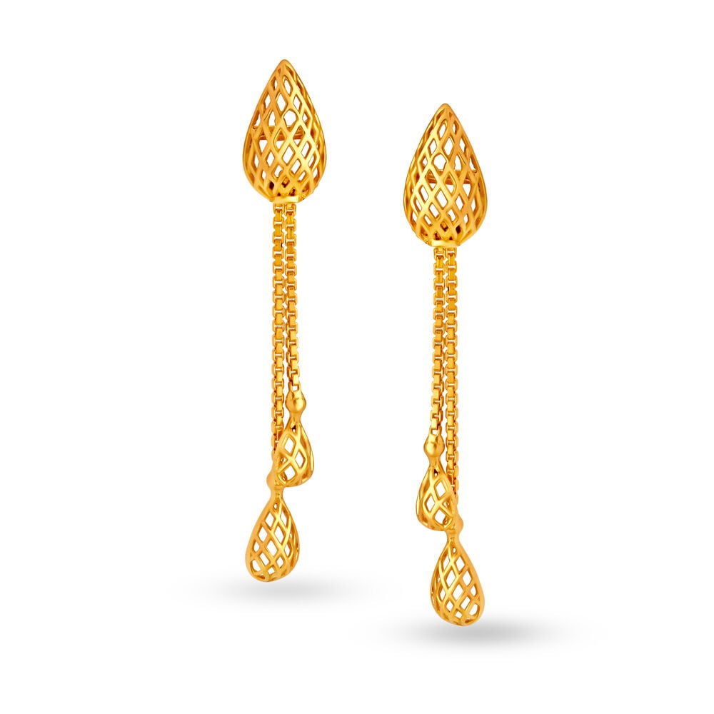 Buy Glamorous Gold Drop Earrings at Best Price | Tanishq UAE