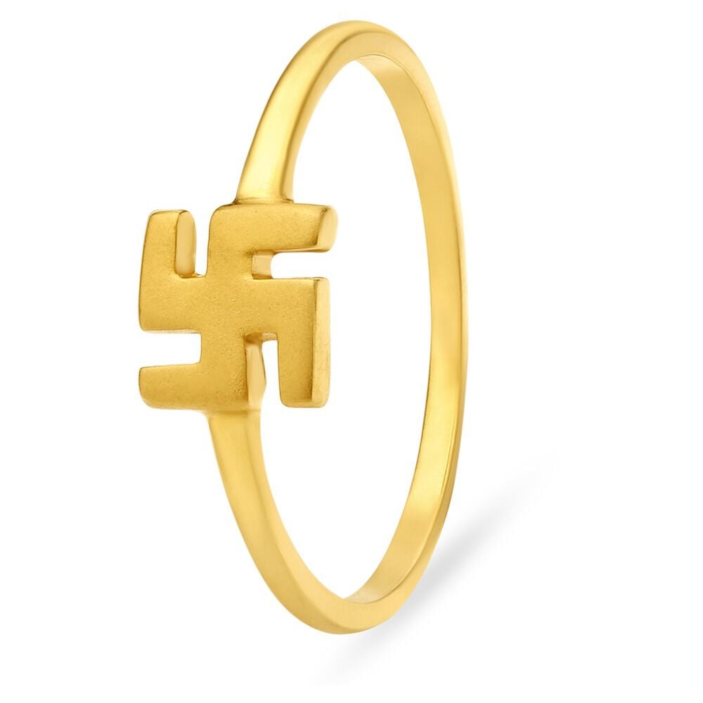 Buy Statement 22 Karat Yellow Gold Swastik Finger Ring at Best Price ...