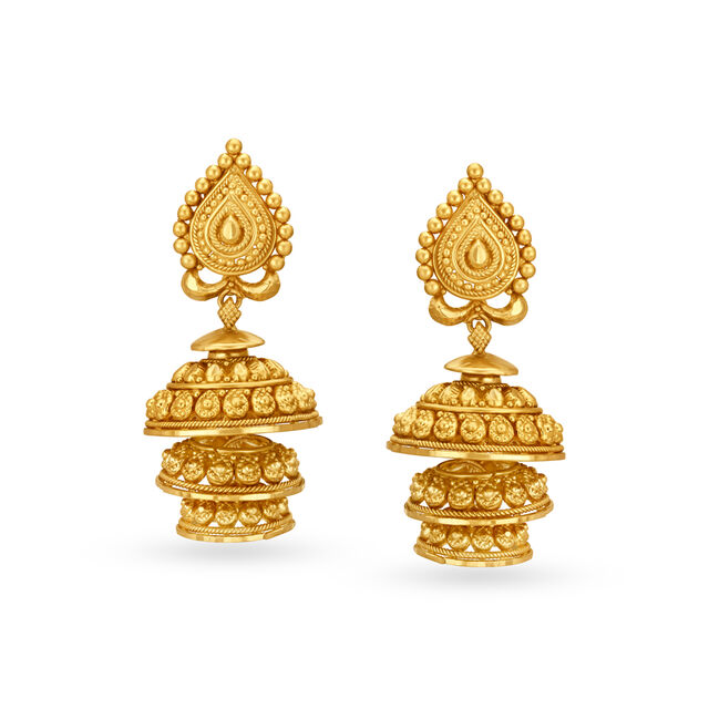 Buy Traditional Detailed Drop Earrings at Best Price | Tanishq UAE