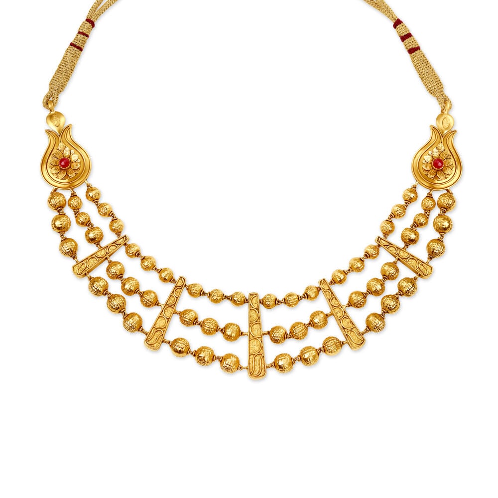 Buy Layered Splendour Gold Necklace at Best Price | Tanishq US