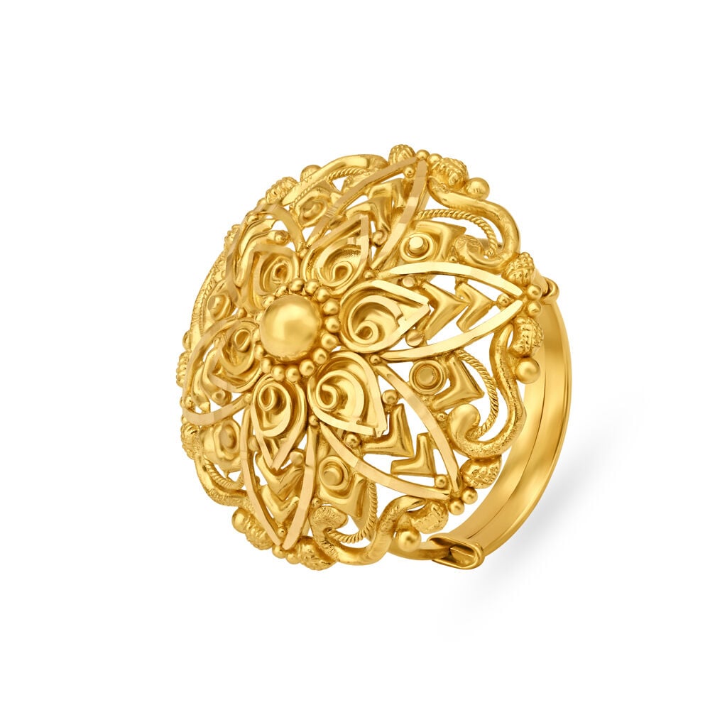 Buy Exclusive Gold Traditional Finger Ring at Best Price | Tanishq UAE