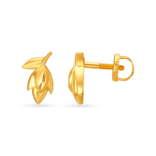 Buy Simple Leaf Pattern Floral Studs for Kids at Best Price | Tanishq US