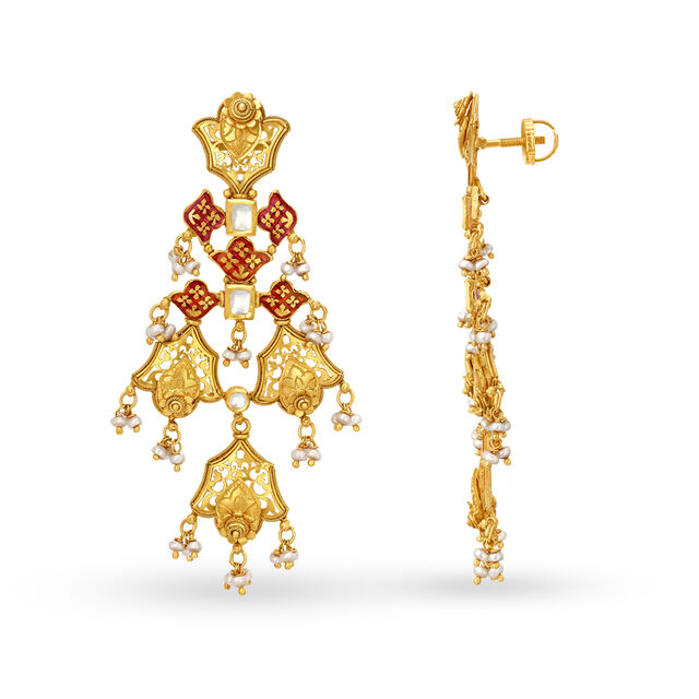 Buy Charming Fancy Gold Necklace Set at Best Price | Tanishq US