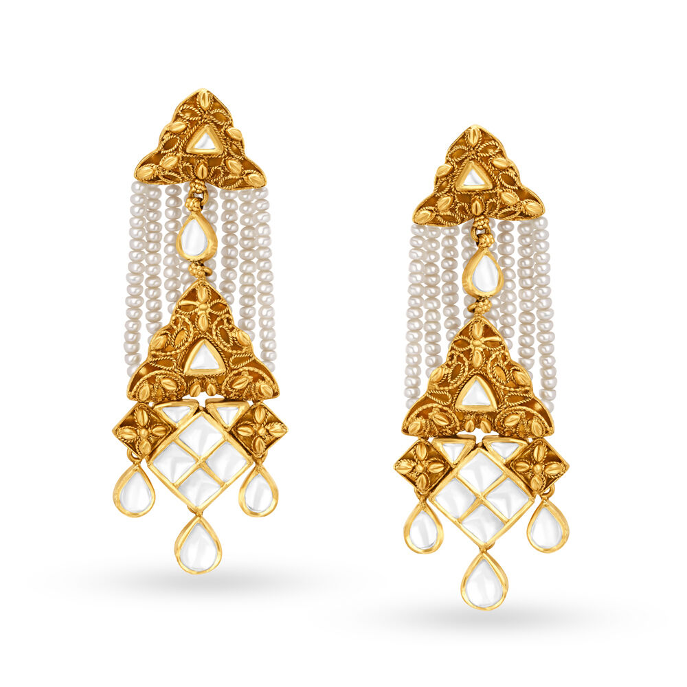 Buy Triangular Gold Necklace Set at Best Price | Tanishq UAE