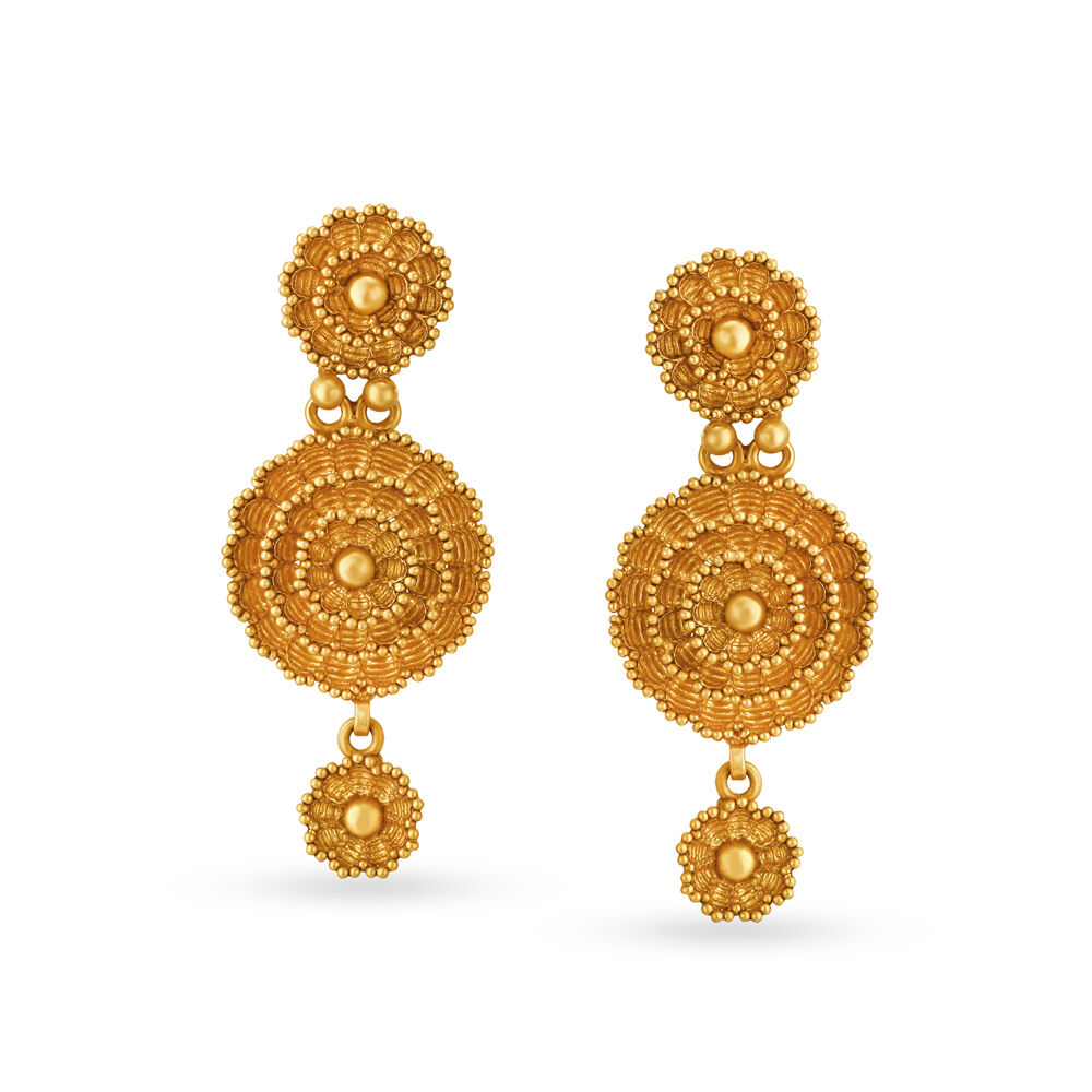 Buy Ethereal Yellow Gold Chrysanthemum Necklace and Earrings Set at ...
