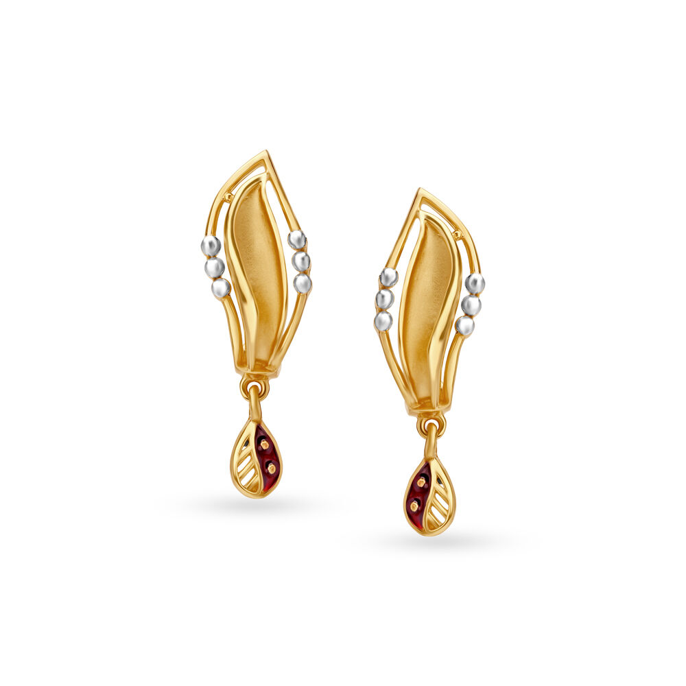 Buy Contemporary Gold Drop Earrings at Best Price | Tanishq UAE