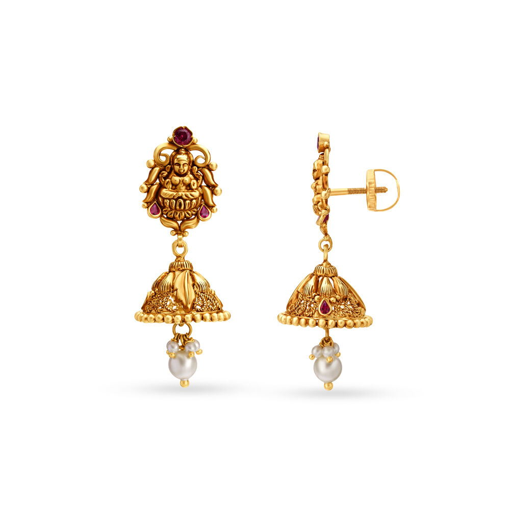 Buy Opulent Traditional Gold Jhumkas at Best Price | Tanishq UAE