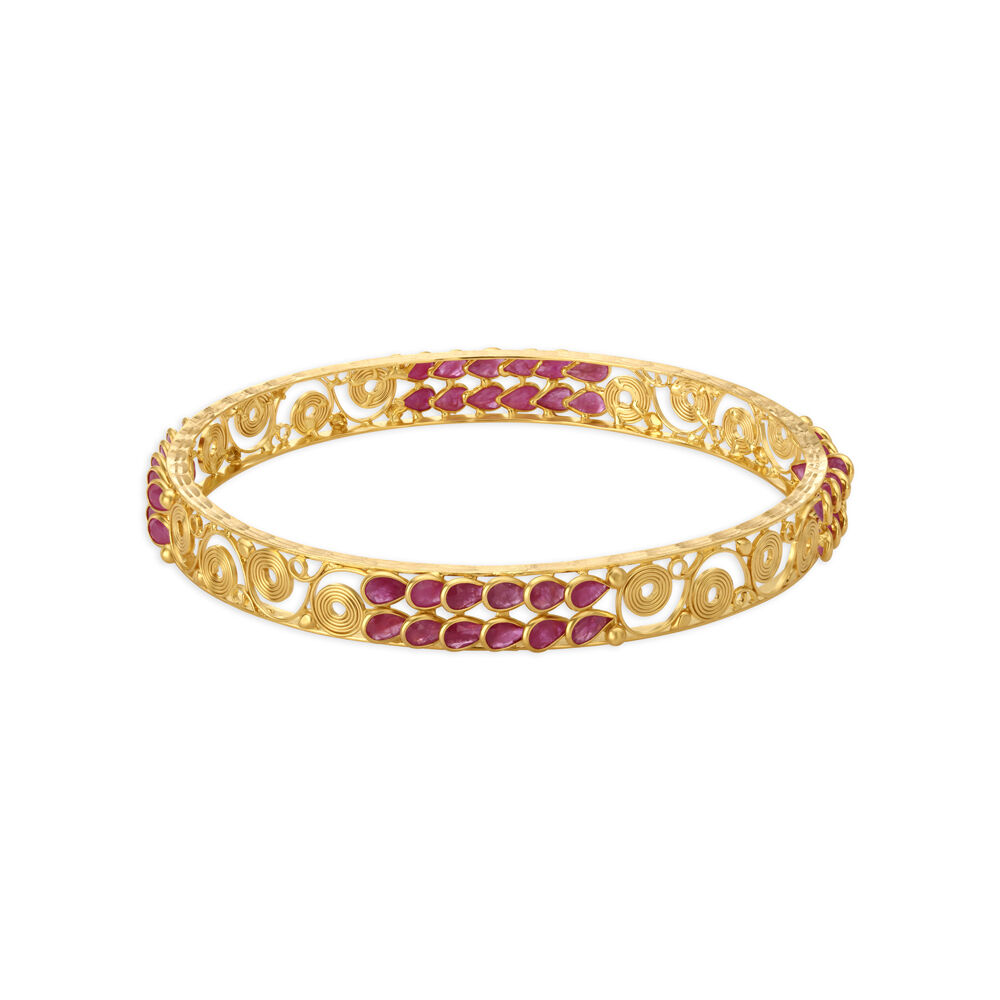 Buy Classy Ruby Gold Bangle at Best Price | Tanishq US
