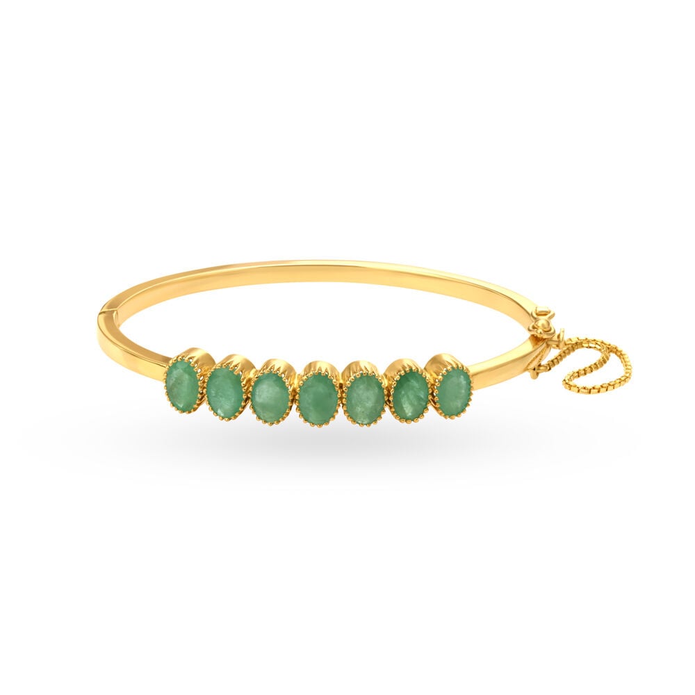 Buy Gold Bangle with Emerald at Best Price | Tanishq US
