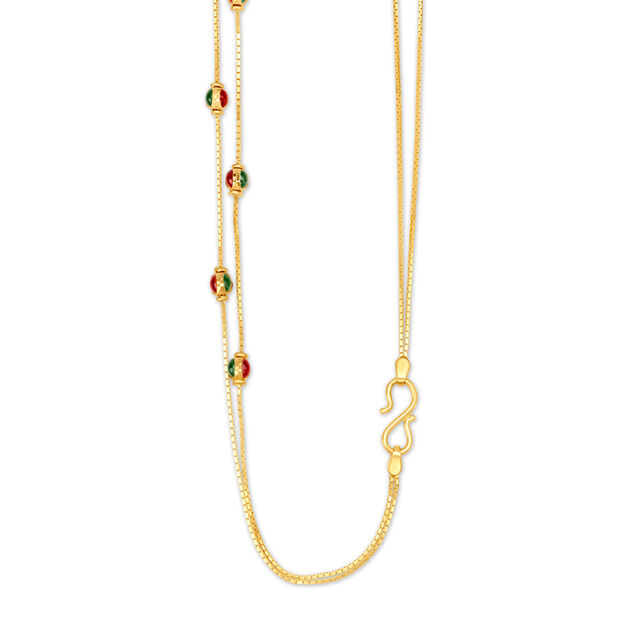 Buy Contemporary Two Row Bead Gold Chain at Best Price | Tanishq US