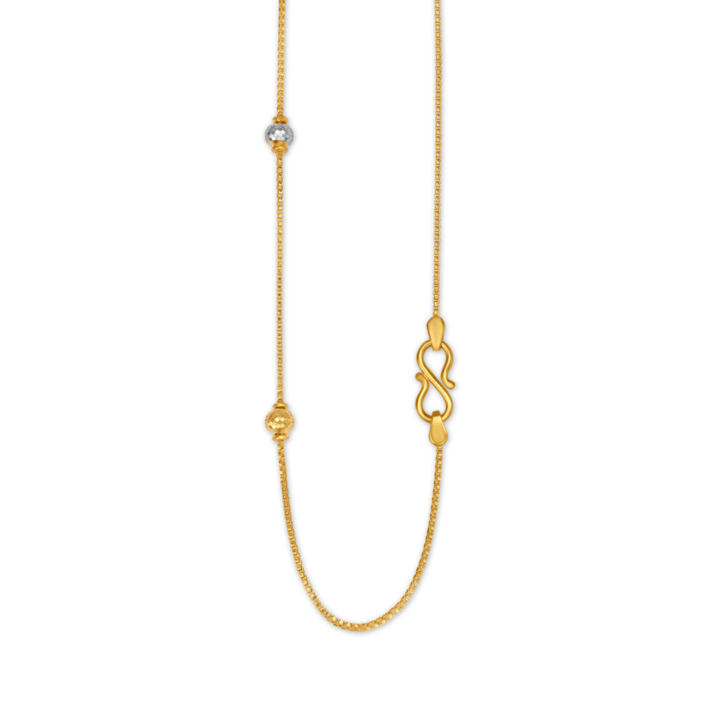 Buy Hanging Threads Beads Gold Chain at Best Price | Tanishq UAE
