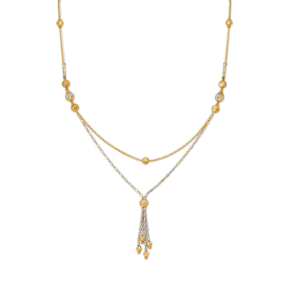 Buy Hanging Beads Dual Layer Gold Chain at Best Price Tanishq US