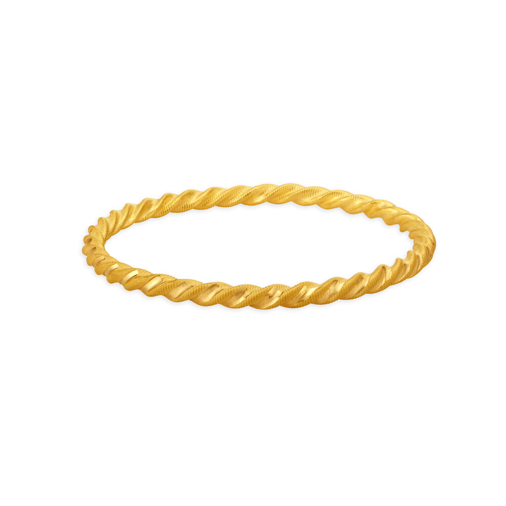 Buy Graceful Twisted Spiral Design Gold Bangle at Best Price | Tanishq US