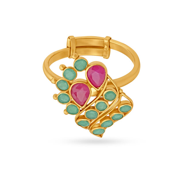 Buy Lush Gem Studded Gold Finger Ring at Best Price | Tanishq US