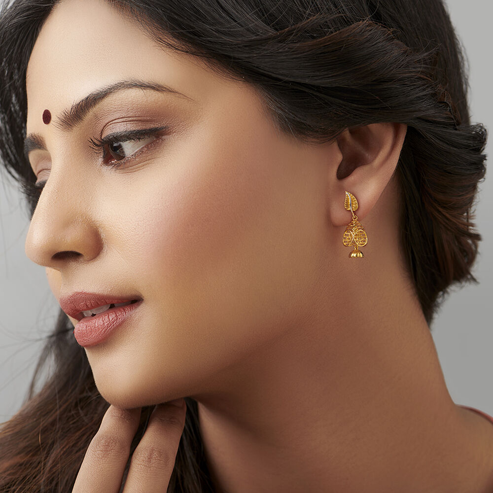 Buy Delicate Leaf Jhumkas at Best Price | Tanishq US