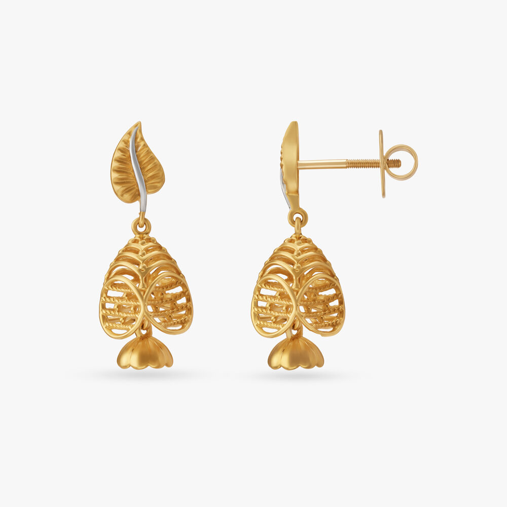 Buy Delicate Leaf Jhumkas at Best Price | Tanishq US