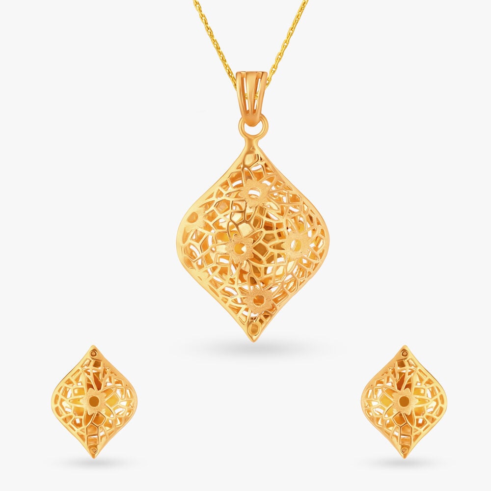 Buy Modernist Geometric Gold Pendant at Best Price Tanishq US