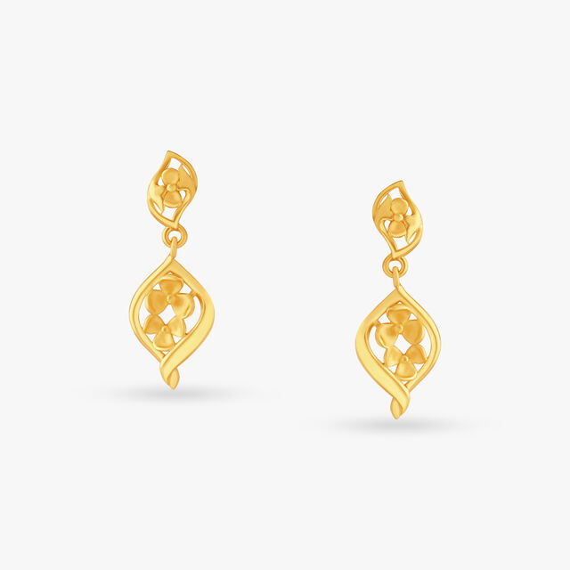 Buy Drop Leaf Gold Jhumkas at Best Price | Tanishq US