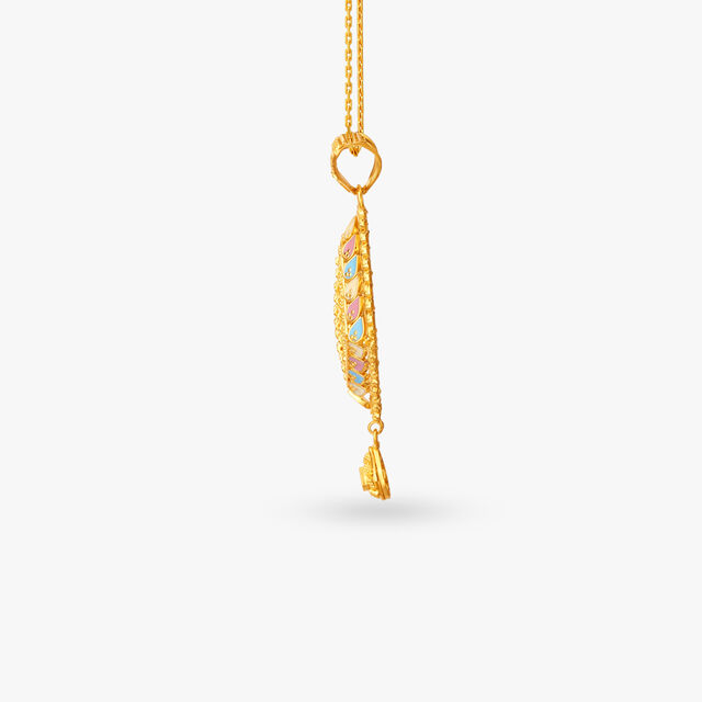 Buy Gold Pyramid Treasure Pendant Set at Best Price | Tanishq US