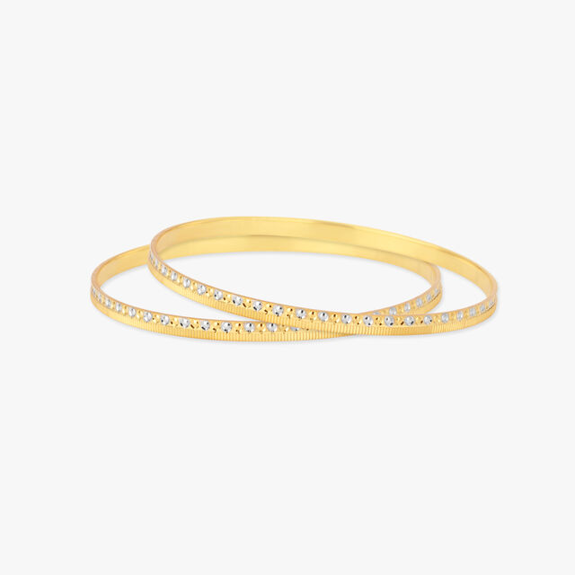 Buy Rhodium Accent Gold Bangle at Best Price | Tanishq US