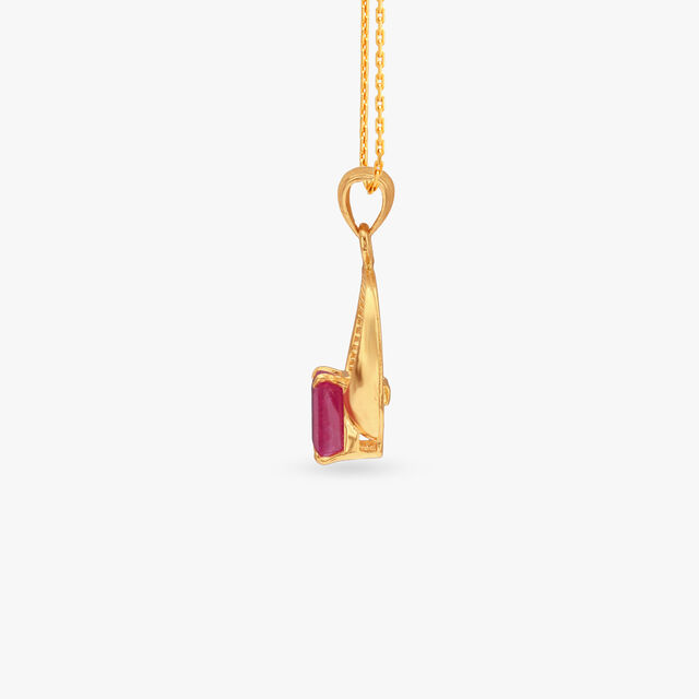 Buy Chic Halo Ruby Pendant and Earrings Set at Best Price | Tanishq US
