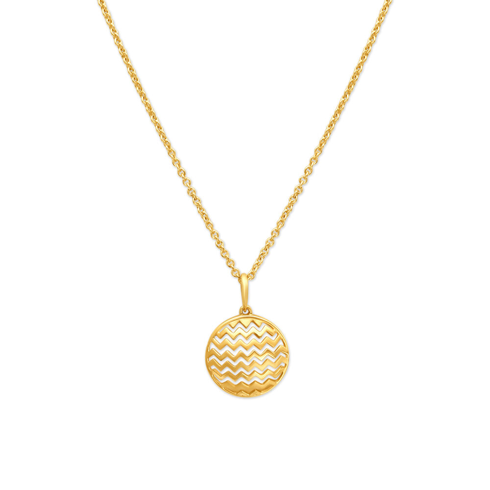 Buy Edgy Wavy Gold Pendant with Chain at Best Price | Tanishq US