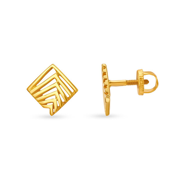 Buy Edgy Square Gold Stud Earrings for Kids at Best Price | Tanishq UAE