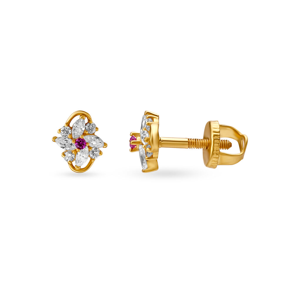 Buy Exquisite Gold Stud Earrings for Kids at Best Price | Tanishq US