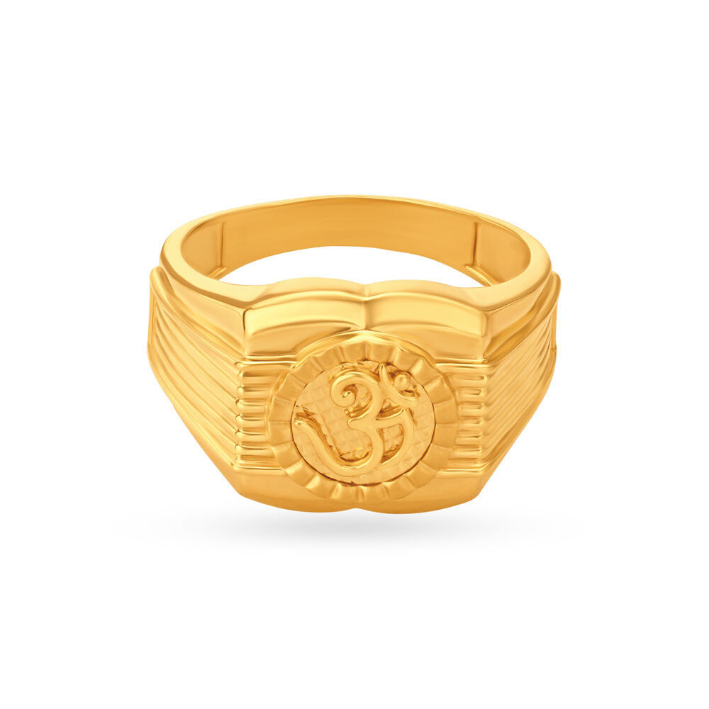 Buy Om Motif Gold Finger Ring for Men at Best Price | Tanishq US