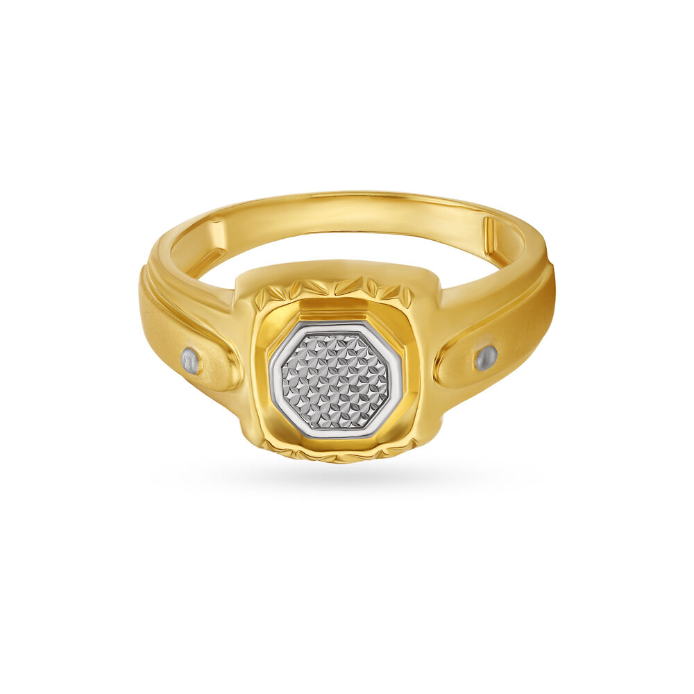 Buy Hexagon Carved Gold Finger Ring For Men at Best Price | Tanishq US