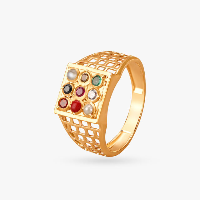 Buy Regal Navaratna Finger Ring for Men at Best Price | Tanishq US