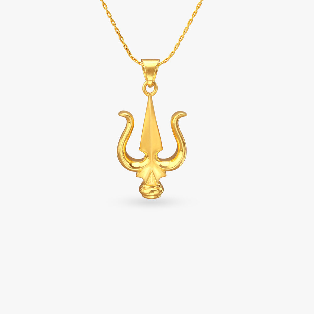 Buy Bold Trishul Gold Pendant at Best Price | Tanishq US