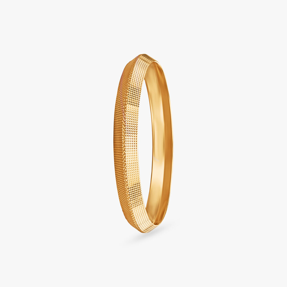 Buy Textured Legacy Gold Bangle at Best Price | Tanishq UAE