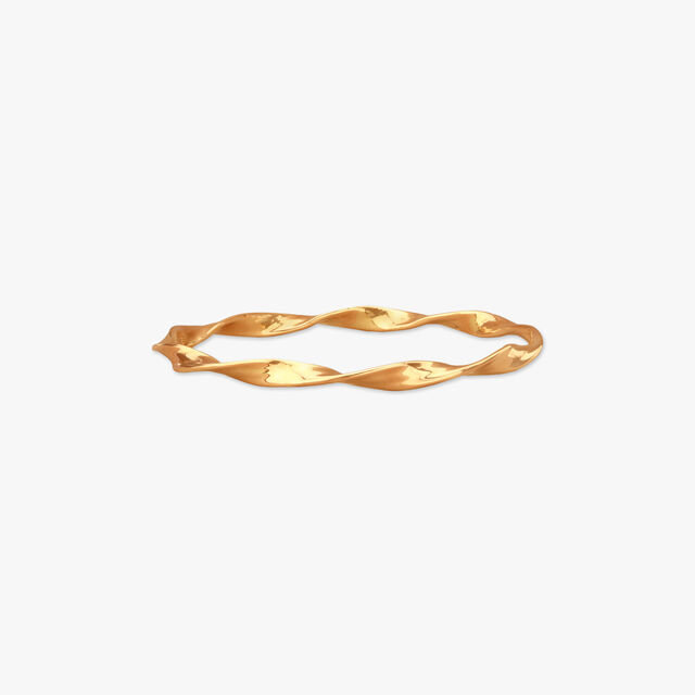 Buy Ribbon Flow Gold Bangle at Best Price | Tanishq US