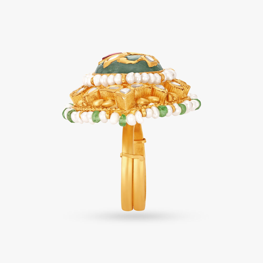 Buy Enchanting Finger Ring with Chandak and Kundan Inlay Work at Best ...