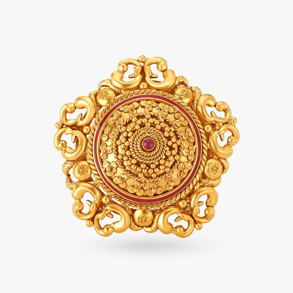 Buy Floral Fantasies Finger Ring with Ras Rawa at Best Price | Tanishq US