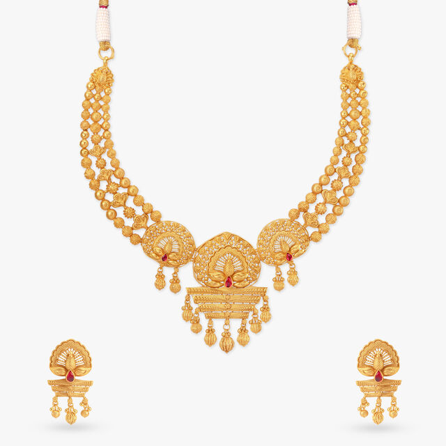 Buy Heritage Splendour Gold Necklace set at Best Price | Tanishq US