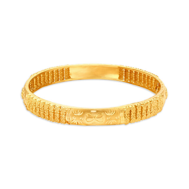 Buy Lustrous Yellow Gold Floral Carved Bangles at Best Price | Tanishq US