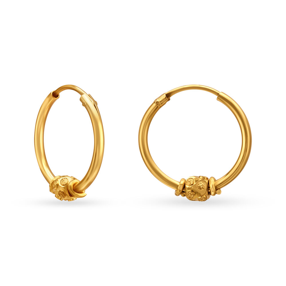 Buy Traditional Slender Gold Bali Hoop Earrings at Best Price | Tanishq US