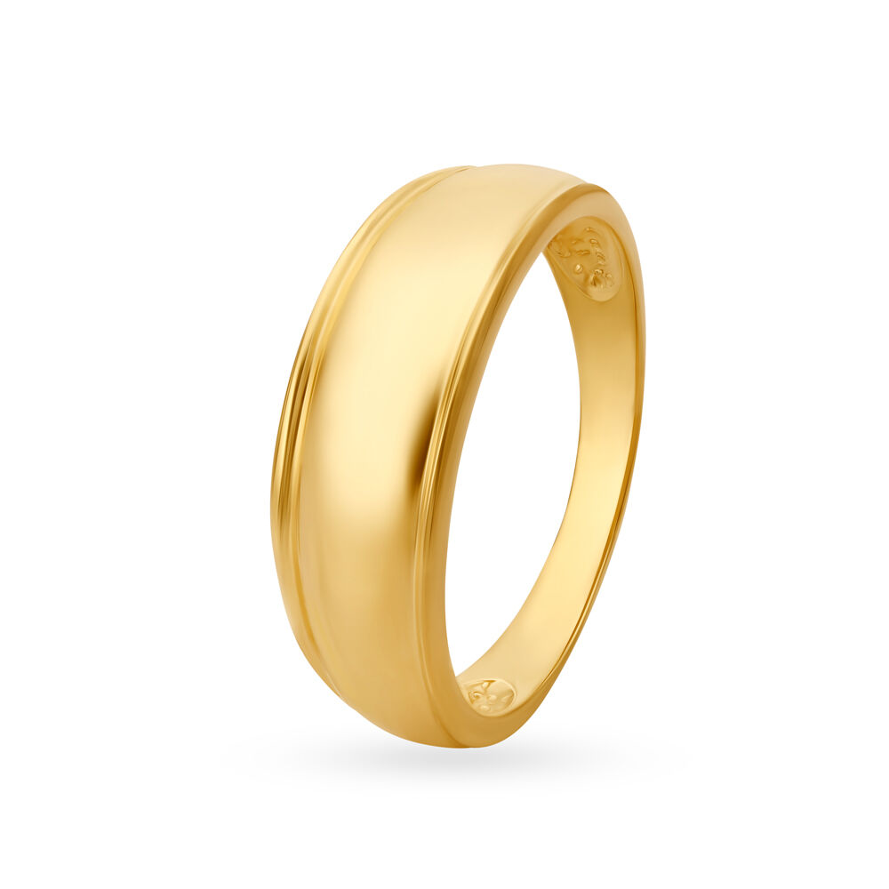 Buy Lustrous Minimalistic Gold Ring for Men at Best Price | Tanishq UAE