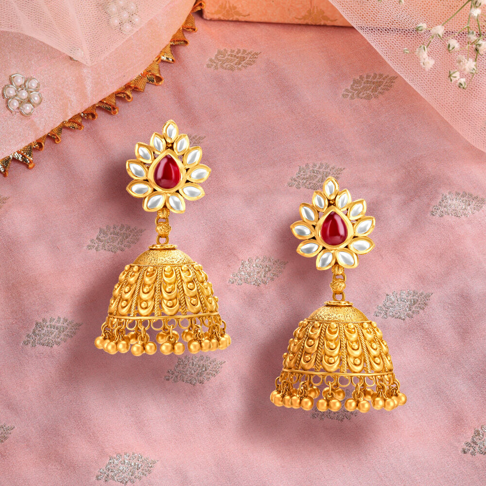 Buy Luminous Floral Jhumkas at Best Price | Tanishq US