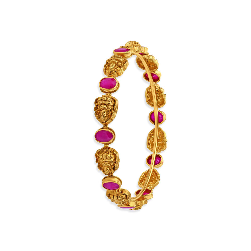 Buy Captivating Gold Ruby Bangle at Best Price | Tanishq US