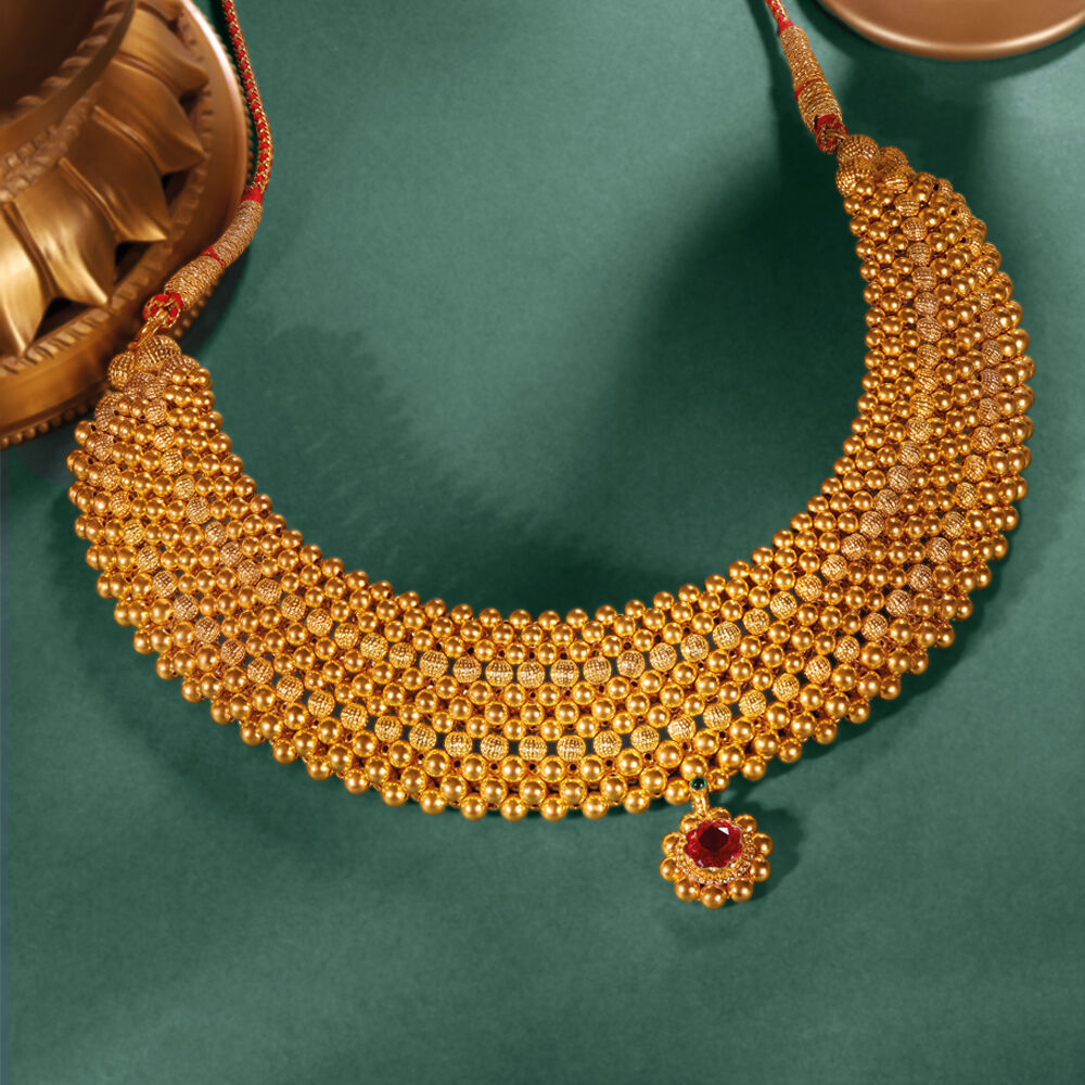 Buy Regal Marathi Tushi Choker Necklace at Best Price | Tanishq UAE