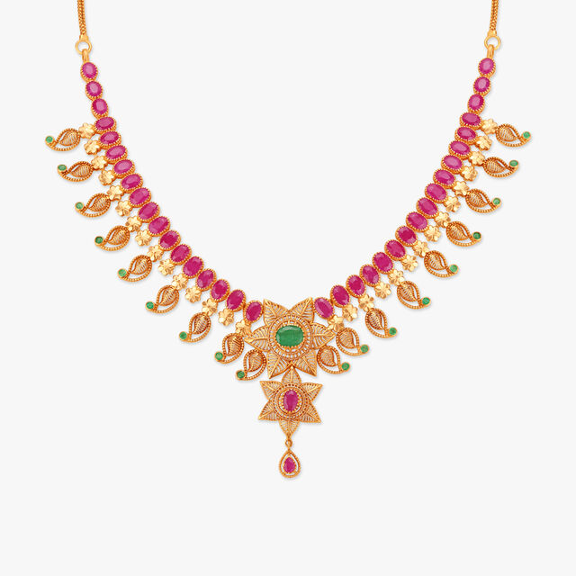 ruby necklace tanishq