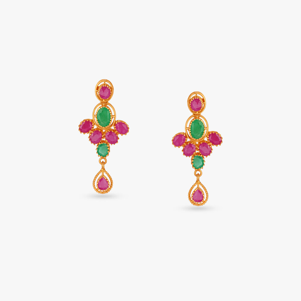 Buy Opulent Emerald and Ruby Necklace Set at Best Price | Tanishq US