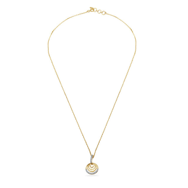 18KT Yellow Gold Lovely Loops Pendant With Chain