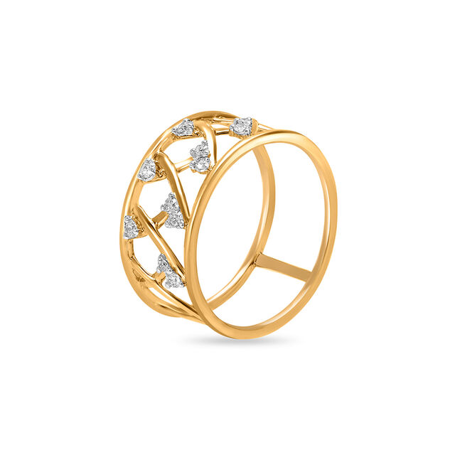 18 KT Yellow Gold Bold Diamond Ring