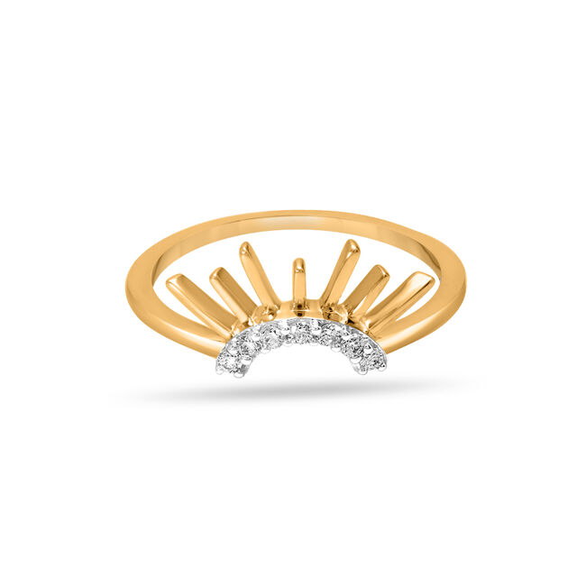 Buy 18 KT Yellow And White Gold Detachable Rising Sun Diamond Ring at ...