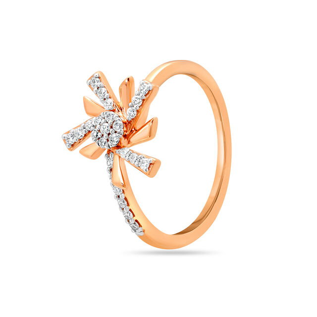 Buy 18 KT Rose Gold Sharp Floral Ring at Best Price | Tanishq UAE