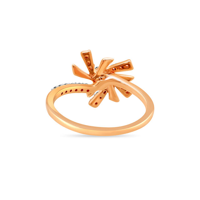 Buy 18 KT Rose Gold Sharp Floral Ring at Best Price | Tanishq UAE